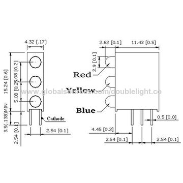 China 3mm through-hole LED indicators 3 RGB LED Circuit Board Indicator ...
