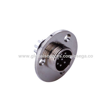 China GX25/M25 2 Pin Round flange chrome-plated aviation plug Accessories on Global Sources ...