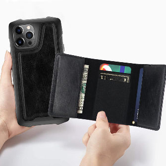 China Removable magnetic wallet attached PU leather strong protection ...