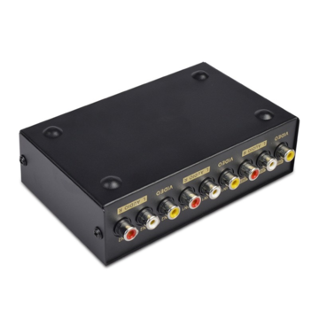 China 2 Port AV RCA Switch 2 in 1 out Composite Video L/R Selector Box ...