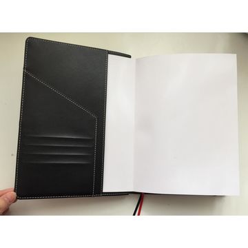 China Leather daily planner with debossed logo, ribbon bookmark, wood ...