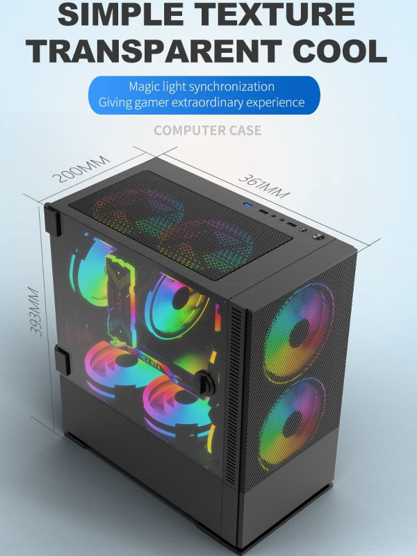 China Gaming Hardware Gabinete Casing Mid Tower Rgb Pc Gamer Oem ...