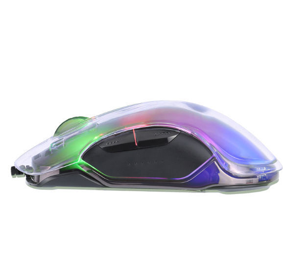 China Transparent 8D wired gaming mice ergonomic RGB mice programmable ...