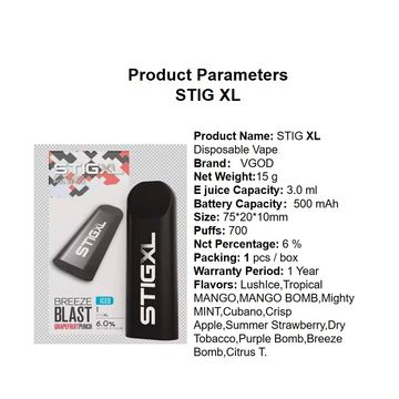 China Original VGOD Stig XL up to 800 Puffs Disposable Vape Pen ...