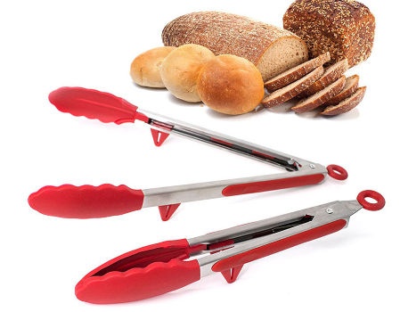 China Silicone Food Tong with Stand, Heat Resistant BBQ Tong ...