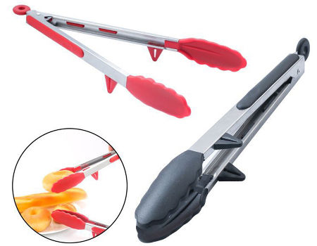 China Silicone Food Tong with Stand, Heat Resistant BBQ Tong ...