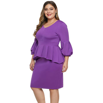 Peplum Dress Plus Size With Sleeves