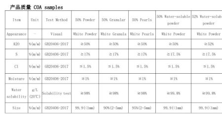 China 50% potassium sulphate granular sop fertilizer for agriculture on ...