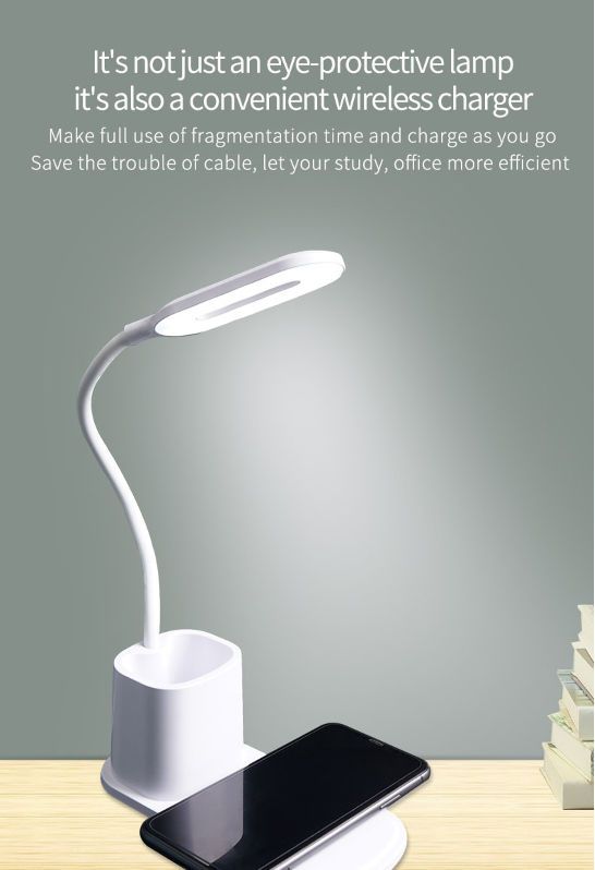 China 10w 5w Qi Wireless Charger Pad Fast Charging Desk Lamp Wireless ...