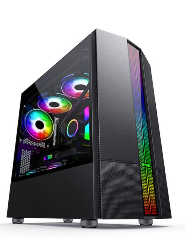 High-end MATX gaming pc case desktop computer cabinet front ARGB strip ...