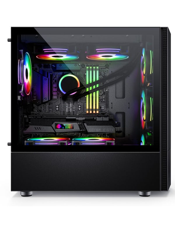 High-end MATX gaming pc case desktop computer cabinet front ARGB strip ...