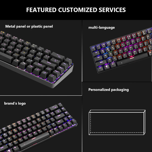 China OEM Mini wired and BT wireless Dual mode RGB mechanical Gaming ...