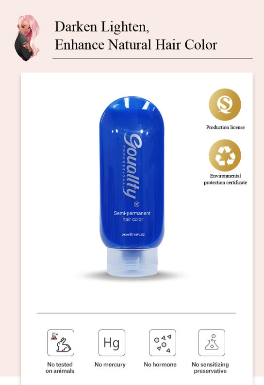 Smoke Blue Semi-permanent Hair Dye Easy Coloring with Superior Quality ...