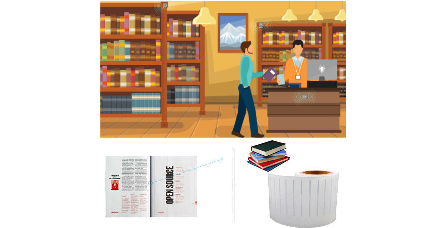 Printable custom design blank 860-960MHz rfid uhf library book sticker ...