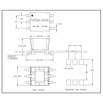 China Isolation Power Transformers EE5 Platform SMD PH9084.021NL on ...