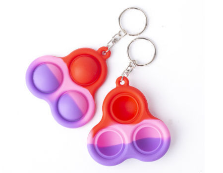 China Pop it keychain sensory toy silicone key ring push pop it stress ...