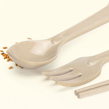 China Biodegradable cutlery set biodegradable dinnerware rice husk ...