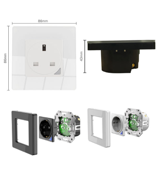 China Wifi Smart Universal Power Wall Socket Panel With On/Off Switch ...