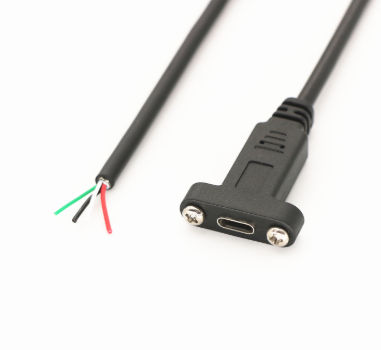 China Screw Locking USB 3.1 Type C Female Panel Mount Cable to Micro ...