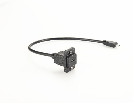 China Screw Locking USB 3.1 Type C Female Panel Mount Cable to Micro ...