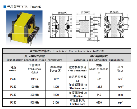 China PQ2625 high frequency transformer on Global Sources,PQ2625,PQ26 ...