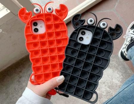 China Pop It Phone Case Silicone Crayfish Mobile Phone Case Fidget Toy ...
