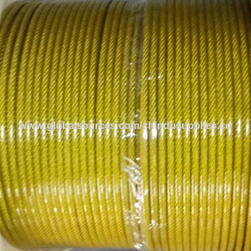 China Yellow Colour PVC Coated 6*7+FC & 6*7+Iws Steel Wire Rope on ...