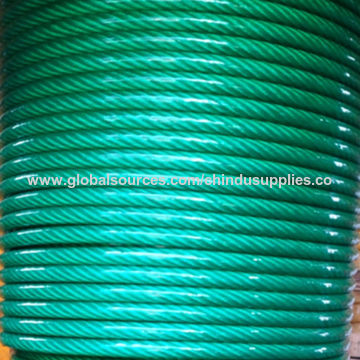 China 6*12+7FC Green PVC Coated Steel Wire Rope on Global Sources,Wire ...