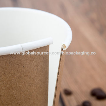 China 12 oz. Kraft Paper Hot Coffee Cups, Unblenched Paper Hot Cold ...