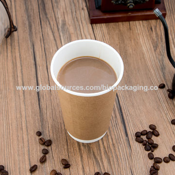 China 12 oz. Kraft Paper Hot Coffee Cups, Unblenched Paper Hot Cold ...
