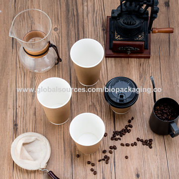 China 12 oz. Kraft Paper Hot Coffee Cups, Unblenched Paper Hot Cold ...