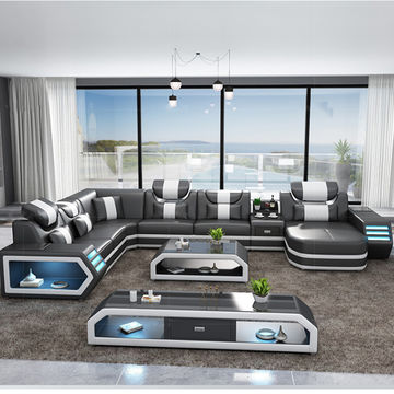 China New Music player USB Lights Living Room Sofas 5 6 7 Seats Leather ...