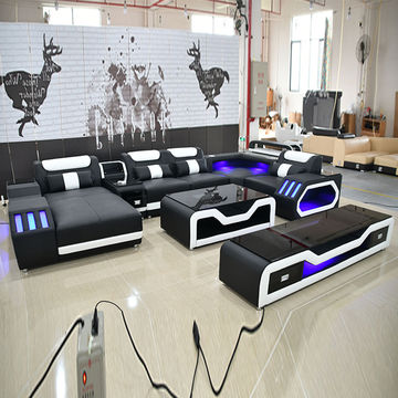 China New Music player USB Lights Living Room Sofas 5 6 7 Seats Leather ...