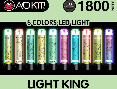China Aokit Disposable Vape Light King with Colorful Lights 1800 Puffs ...