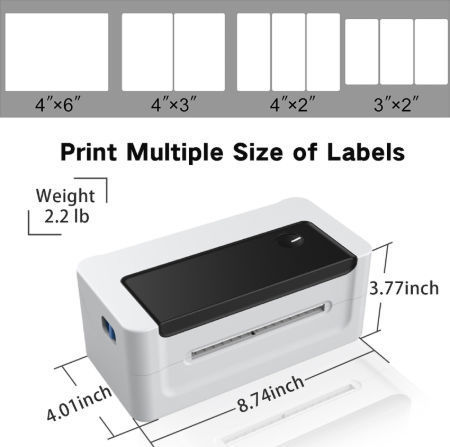 China Label printer machine shipping label printers with USB/BT on ...