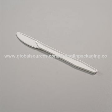 China 6.5 inch disposable cutlery biodegradable cornstarch fork knife ...