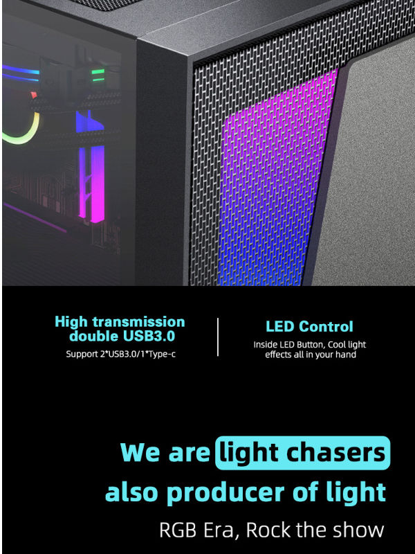 China SAMA 3705 ATX gaming pc case OEM gaming cabinet fashion computer ...