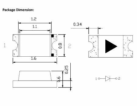 China 2.8-3.6V 80-120mcd 0.60mm Height 1608 Package Purple Chip LED on ...