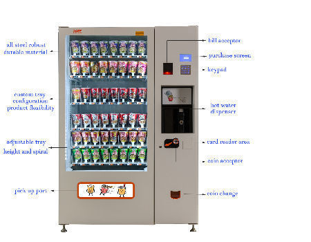 China XY automatic instant noodle vending machine with touch screen on ...