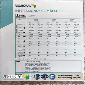 China Impression surface 19mm climaplus acoustical ceiling board for ...