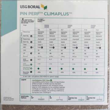 China USG Boral 16mm Pin Perf climaplus acoustical ceiling board on ...