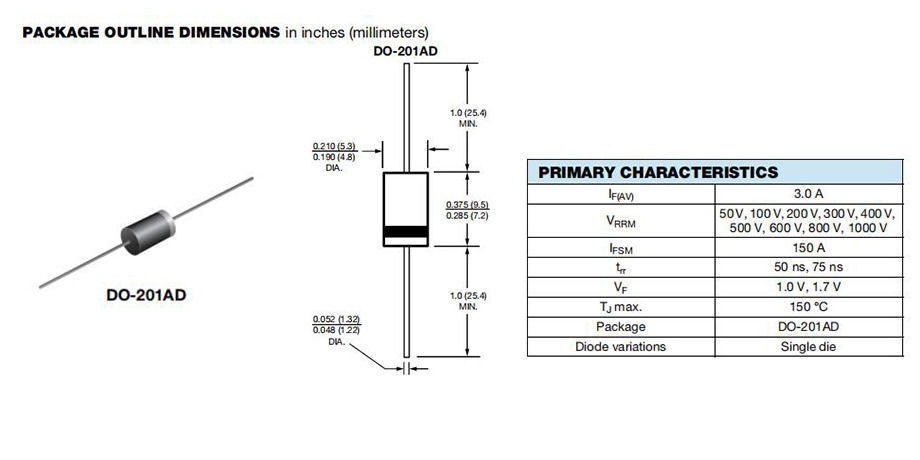 China UF5400~UF5408 Soft Ultra fast recovery rectifier 75ns dip through ...