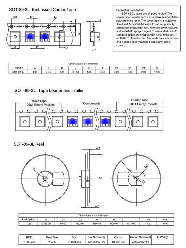 China Y1 PXT8050 SOT-89-3L plastic encapsulate power transistor MOSFET ...