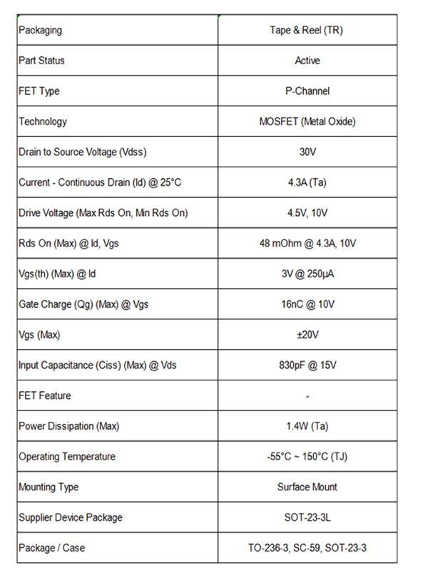 China AO3407 Marking X7HV2T 30V 4.3A P-Channel MOSFET Transistor ...
