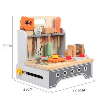 China Yiwu toys Wooden Toy Work Tool Bench Intellectual Pretend Toy For ...