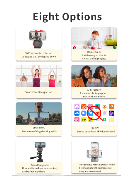 China The New Portable follow up shot Gimbal Q9 AI gesture recognition ...