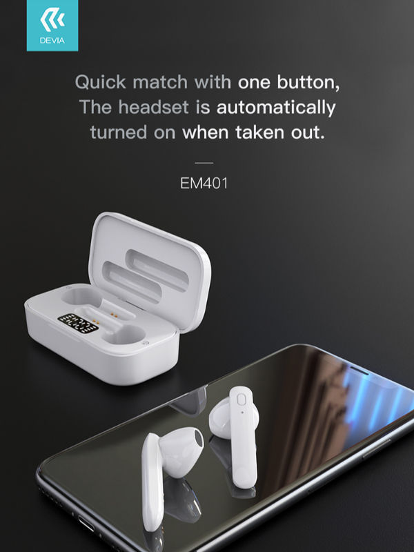 DEVIA JOY A1 Tws Wireless Earphone Headphone Earbuds with 250mah Led ...