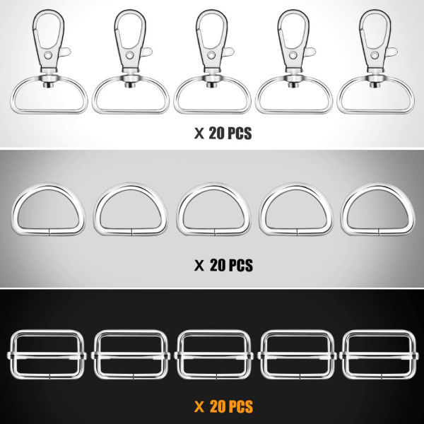 China 60 Piece Keychain Batch with Keychain Swivel Hook D-Ring and ...