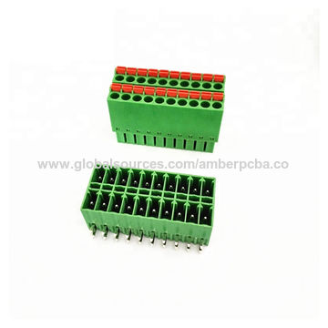 China PCB connector Rohs PA66 5.00mm double screw pcb terminal block on ...