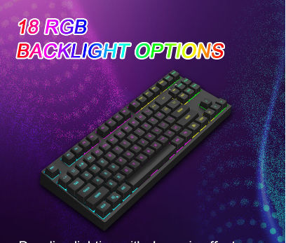 High Level Three-mode Mechanical Keyboard bluetooth and type-C 87 Keys ...